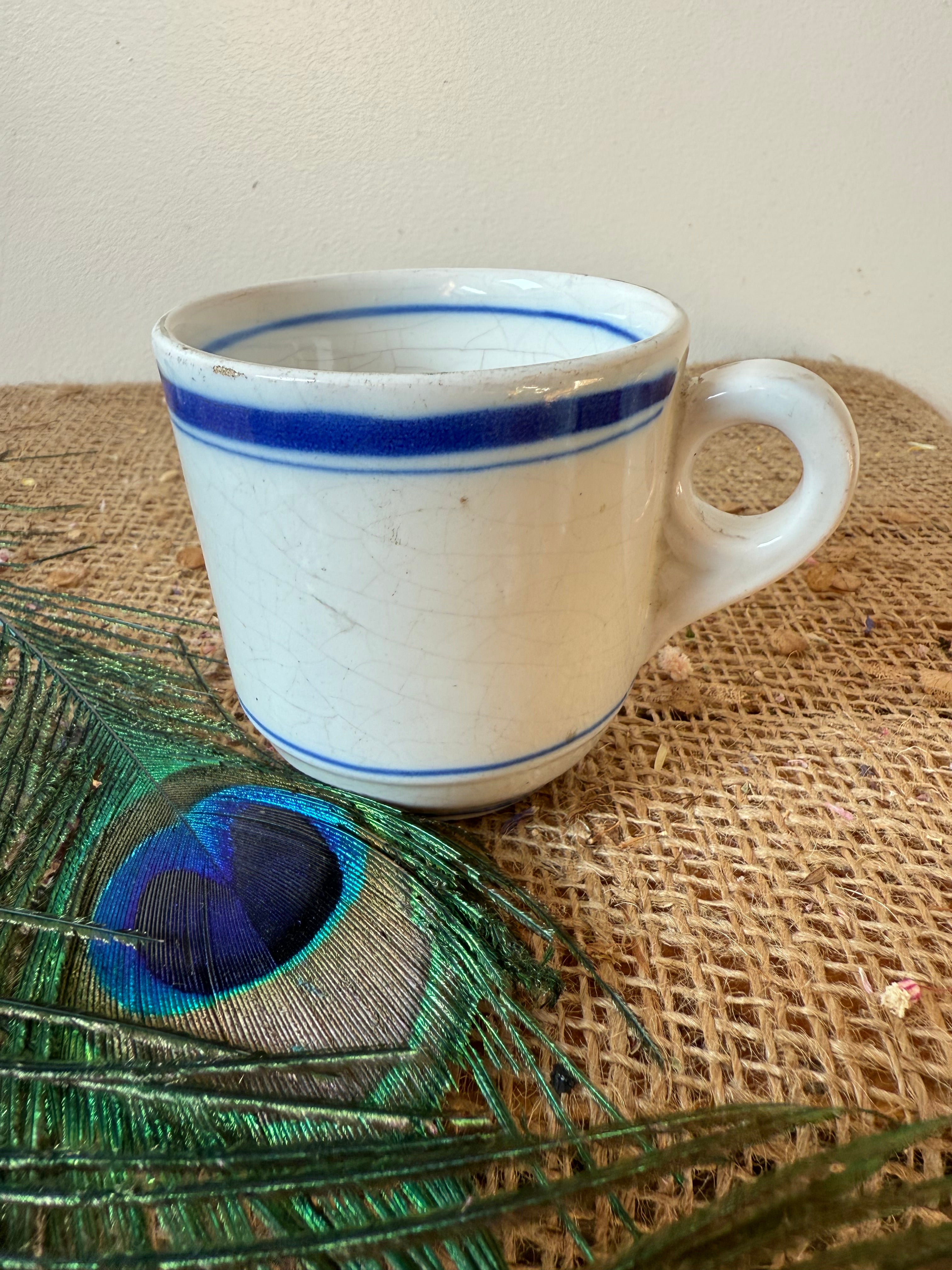 Lovely French Blue and White Brulot Cup – Vintage At The Vicarage